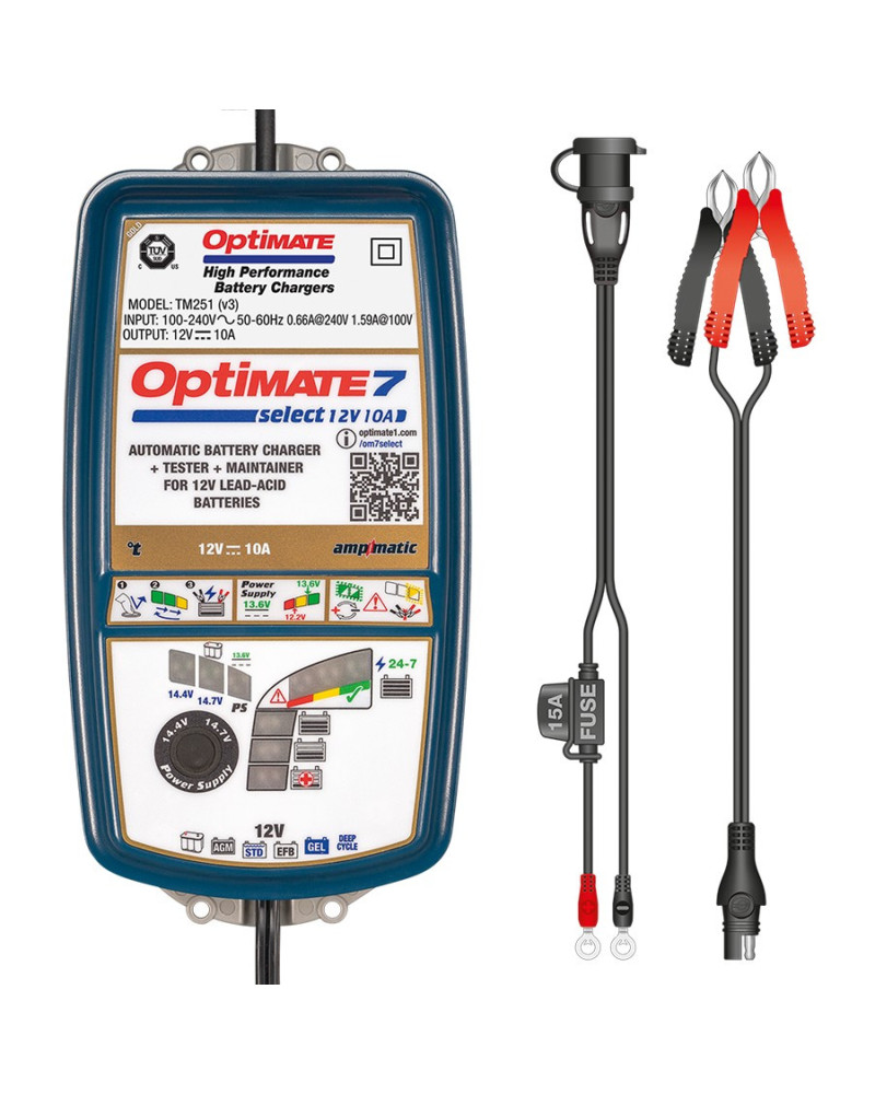 Caricabatterie TecMate Optimate 7 Select Gold series | Euro Racing