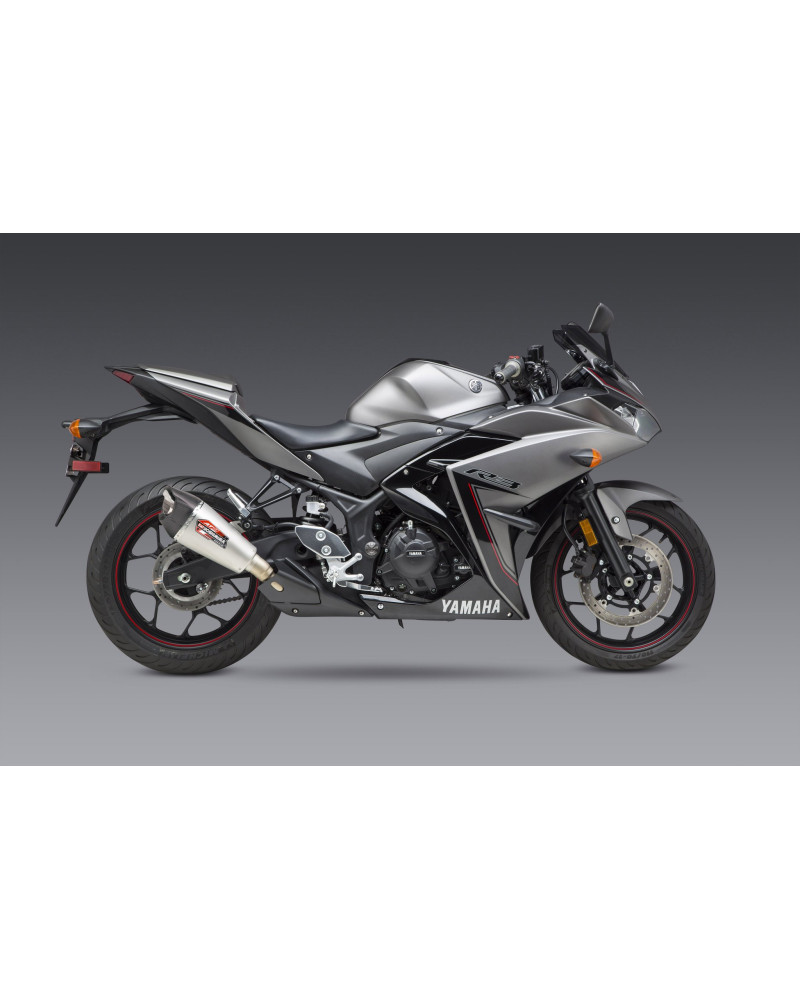 YOSHIMURA | AT2 Stainless slip-on for YAMAHA YZF-R3 15-24 / MT-03 20-24